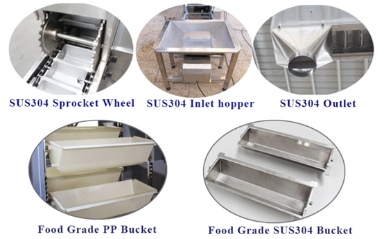 LPG Gas Z Bucket Elevator Lifter Conveyor Paternoster For Peanut Processing Machinery