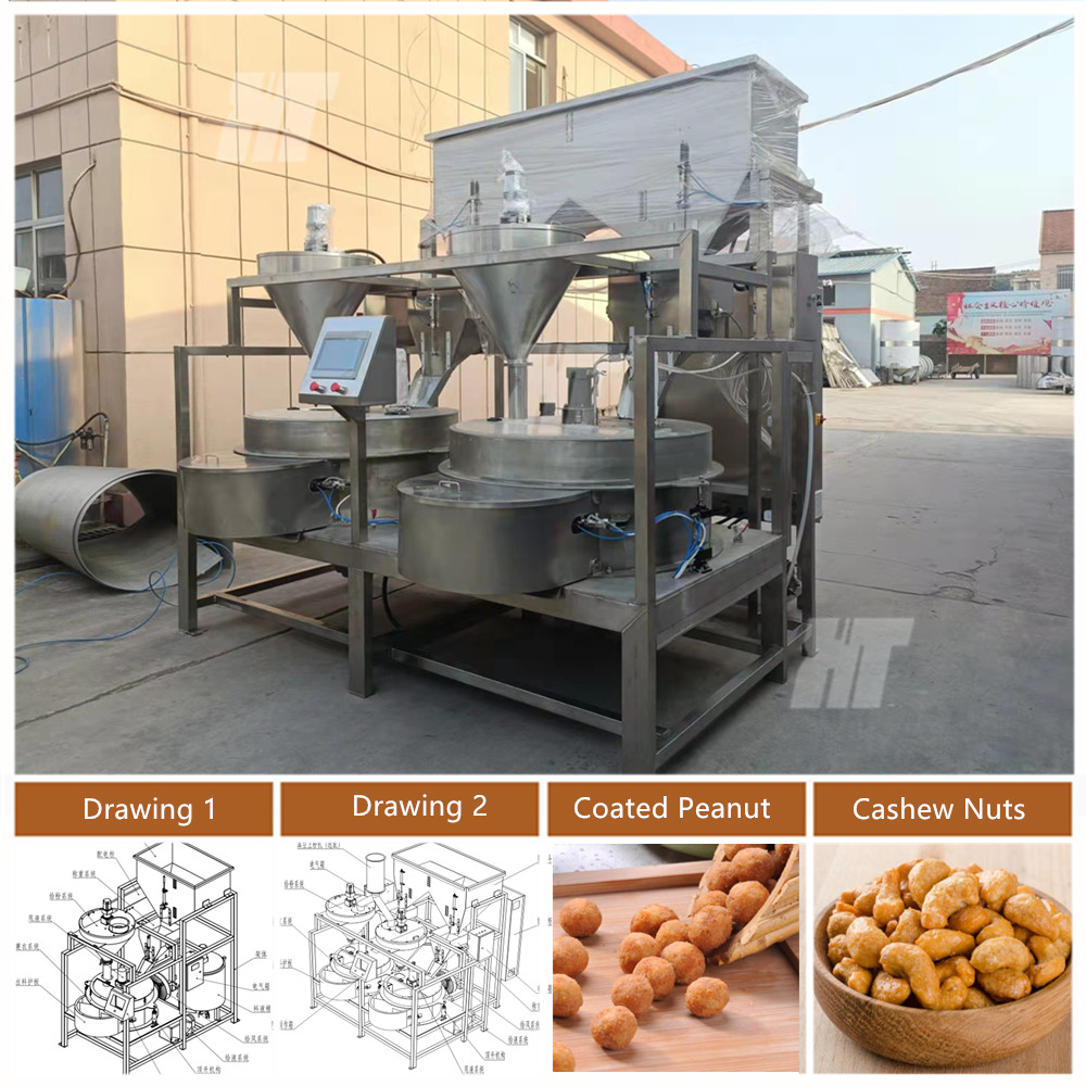 Fully Automated PLC Control Peanut Coating Machine Coated Peanut ...